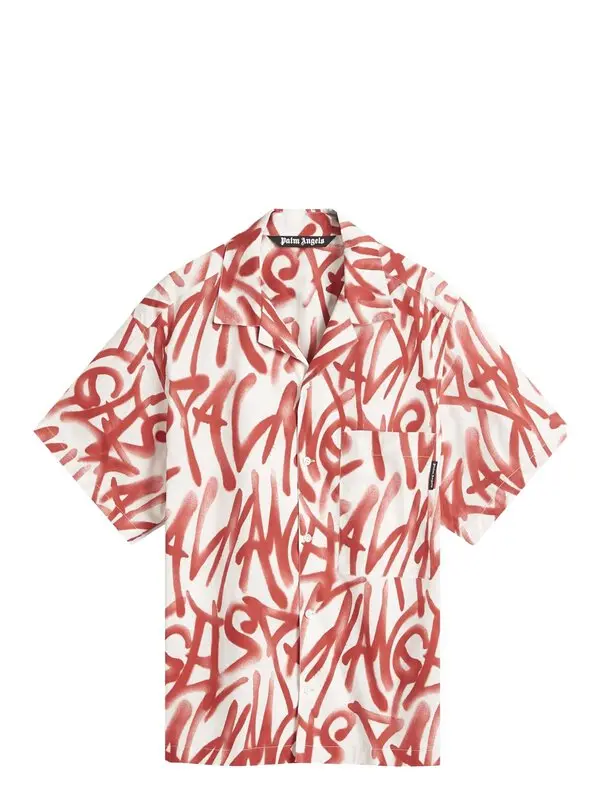 Palm Angels Graffiti-detailed Short-sleeved T-shirt - Red