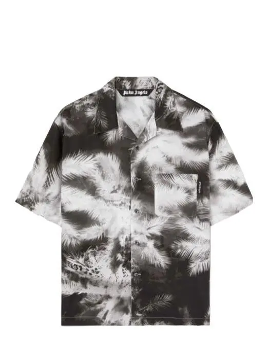 Palm Angels Blueprint Palms Short-sleeved Shirt - Gray