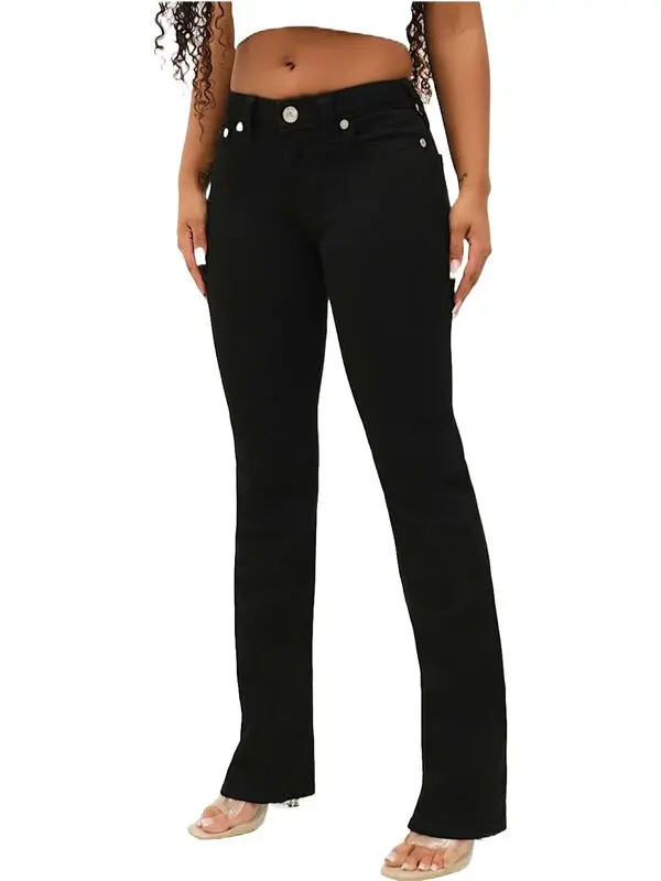 True Religion Billie Mid Rise Straight Jean - Black