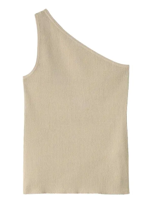 TOTEME Ribbed Knit One-shoulder Top - Nude