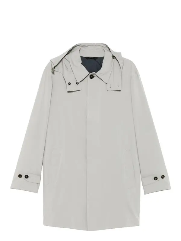 Brioni Trench Coat Parka - Mist Grey
