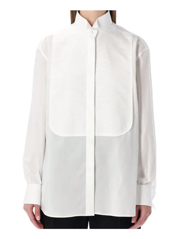 TOM FORD Long Sleeve Tuxedo Shirt - White
