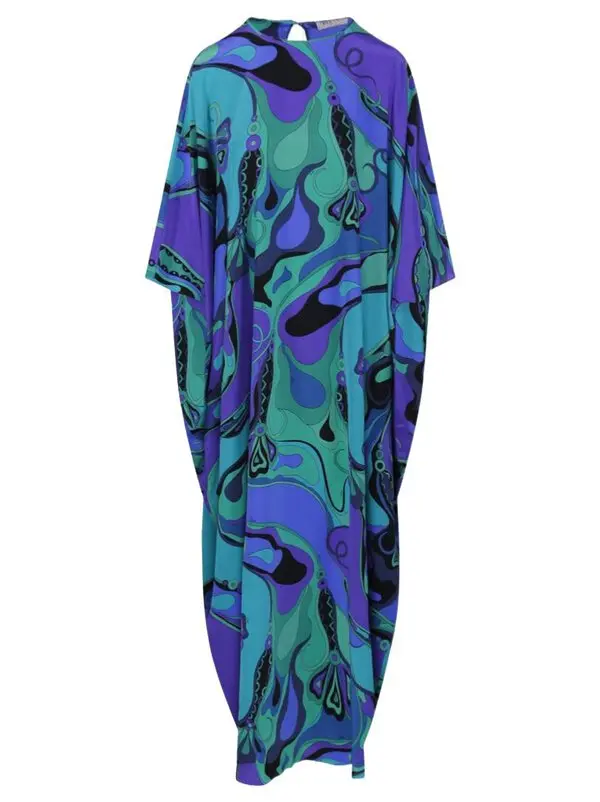 Emilio Pucci Orchidee Printed Kaftan - Blue