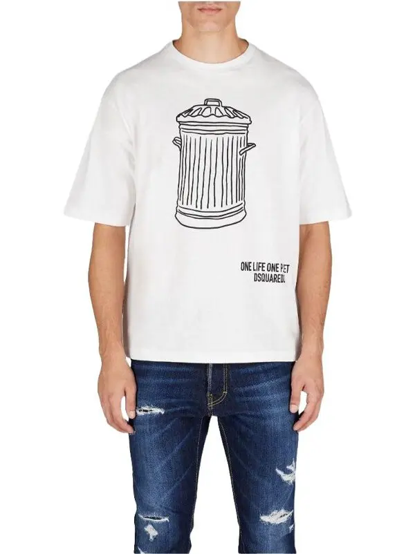 Dsquared2 Graphic-print Organic Cotton T-shirt - White