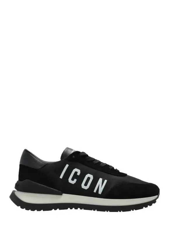 Dsquared2 Icon Logo Printed Low-top Sneakers - Black