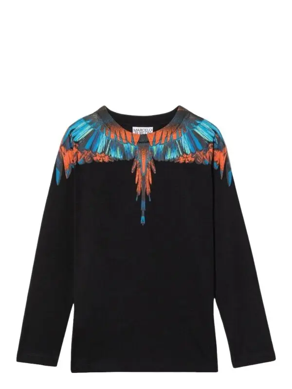 MARCELO BURLON COUNTY OF MILAN Long Sleeve Crewneck T-shirt - Black