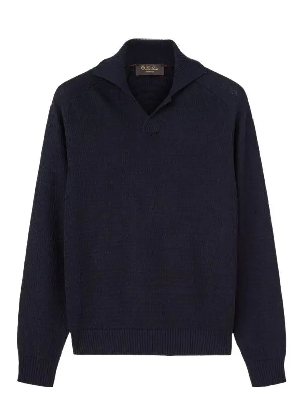 Loro Piana Long-sleeved Polo Sweater - Black