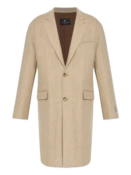 Etro Single-breasted Coat - Nude