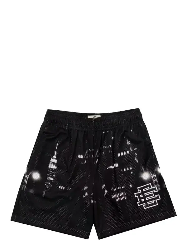ERIC EMANUEL Ee Skyline Print Mesh Shorts - Black