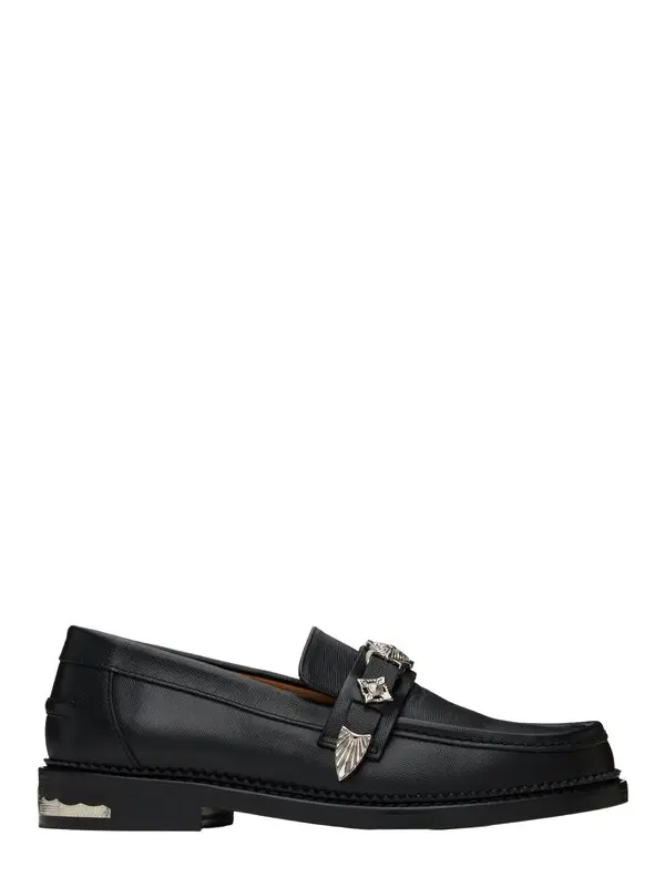 TOGA VIRILIS Round Toe Moc Loafers - Black