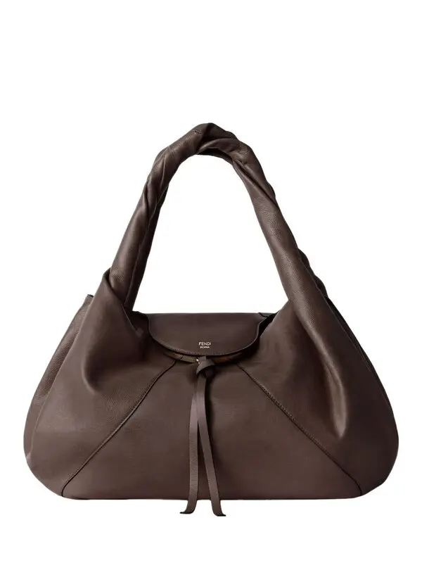 Fendi Dark Brown Leather Bag - Black