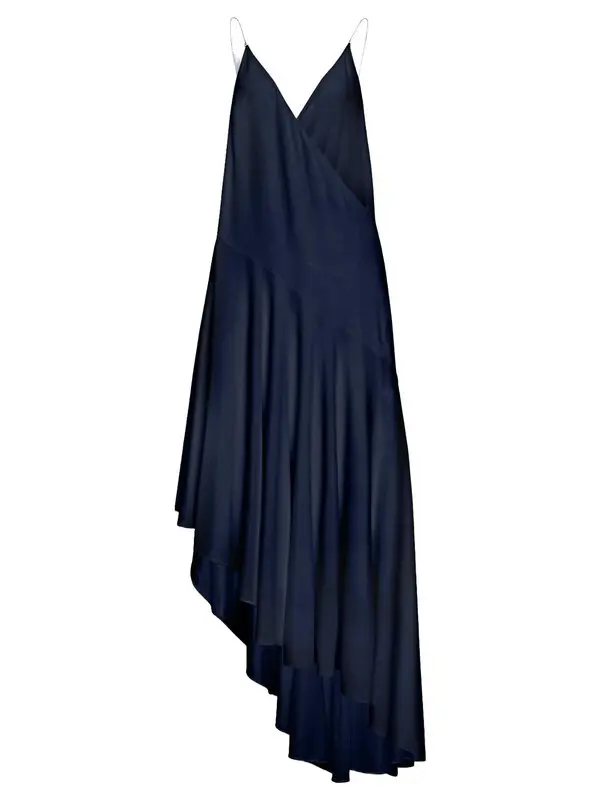 Alaïa Matte Jersey Asymmetrical Slip Dress - Dark Blue