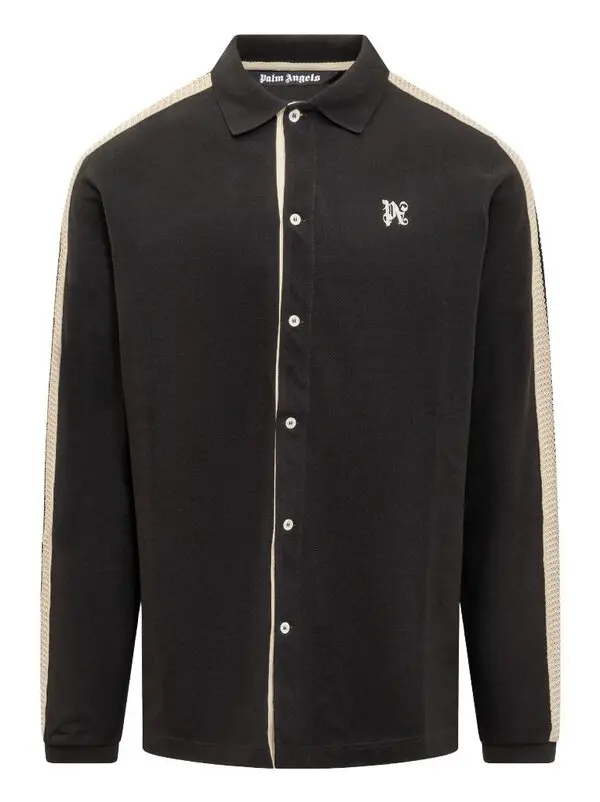 Palm Angels Long-sleeved Button-up Shirt - Black