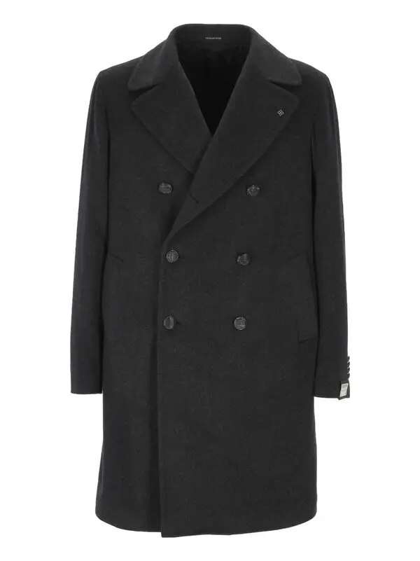Tagliatore Double-breasted Long-sleeved Coat - Black