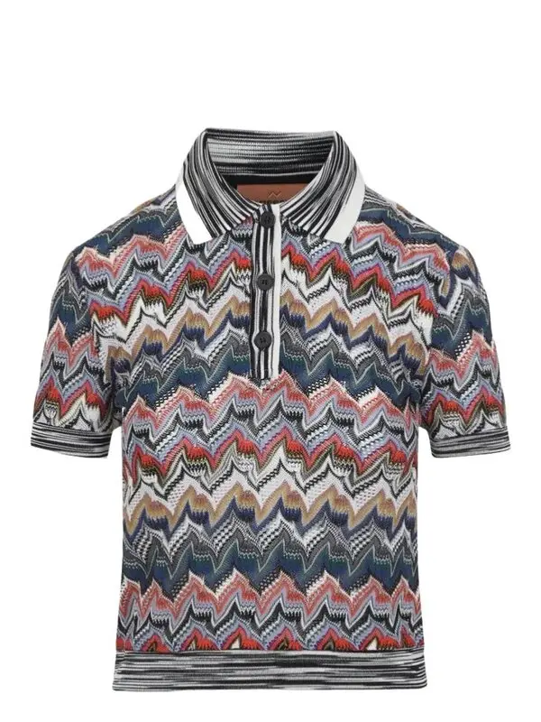 Missoni Embroidered Lace Short Sleeve Polo - Multi-color