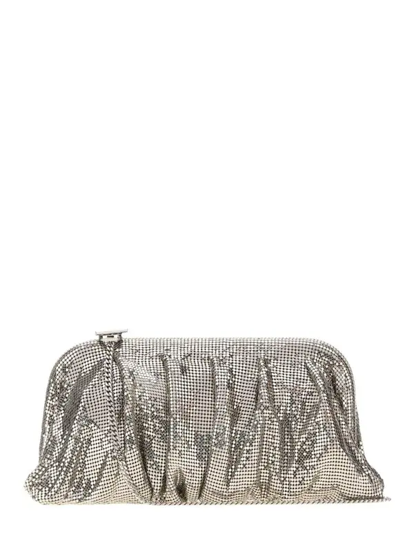Benedetta Bruzziches Metal Clutch With Chain Strap - Silver