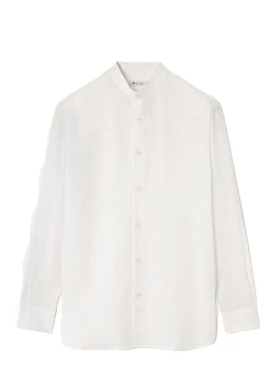 Loro Piana Elia Low Mandarin Collar Shirt - Optical White