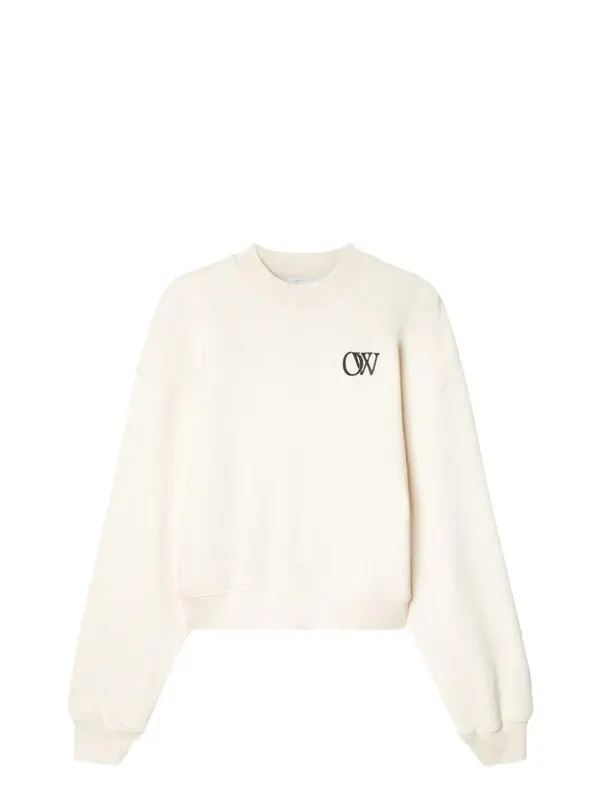 Off-White Logo Printed Crewneck Sweatshirt - White
