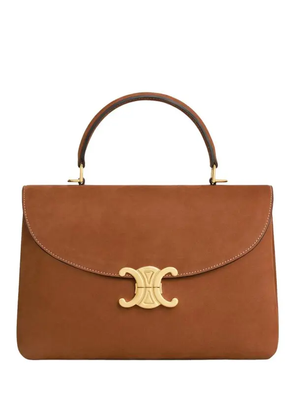 Celine Medium Nino Bag In Nubuck Calfskin - Camel