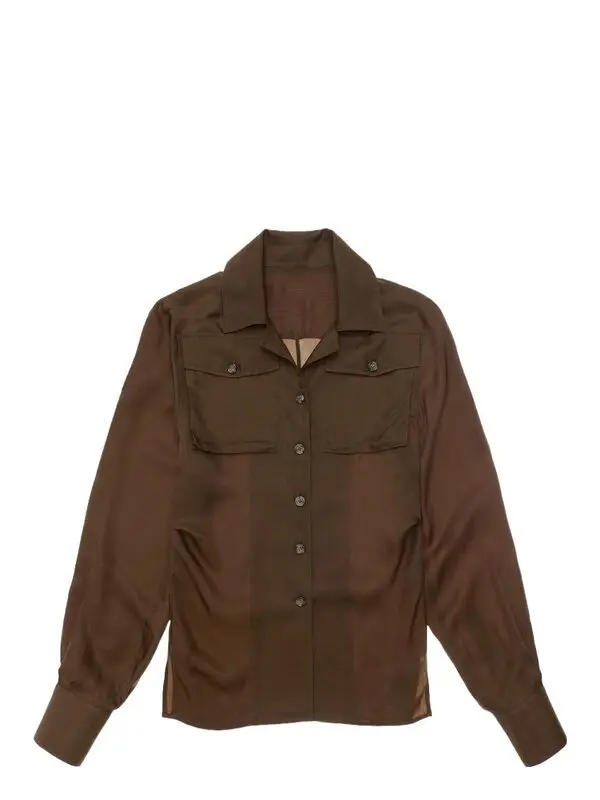 Helmut Lang Long-sleeve Satin Finish Shirt - Brown