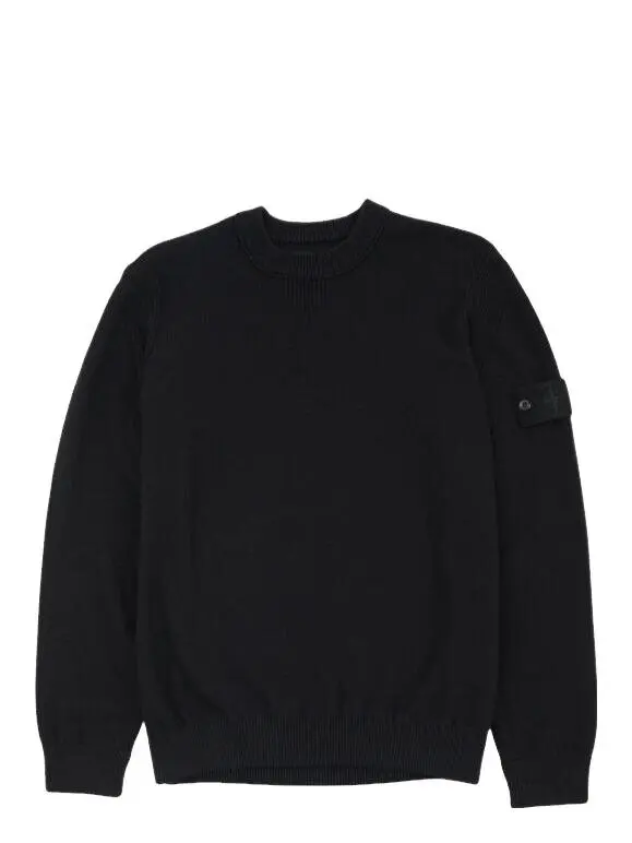 Stone Island Compass Patch Knitted Jumper - Black