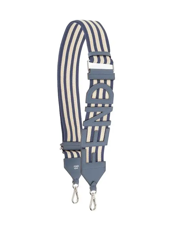 Fendi Macramé Ribbon Shoulder Strap - Gray