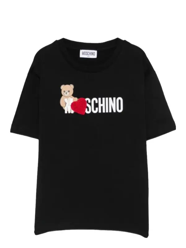Moschino Teddy Bear Heart Patch T-shirt - Black