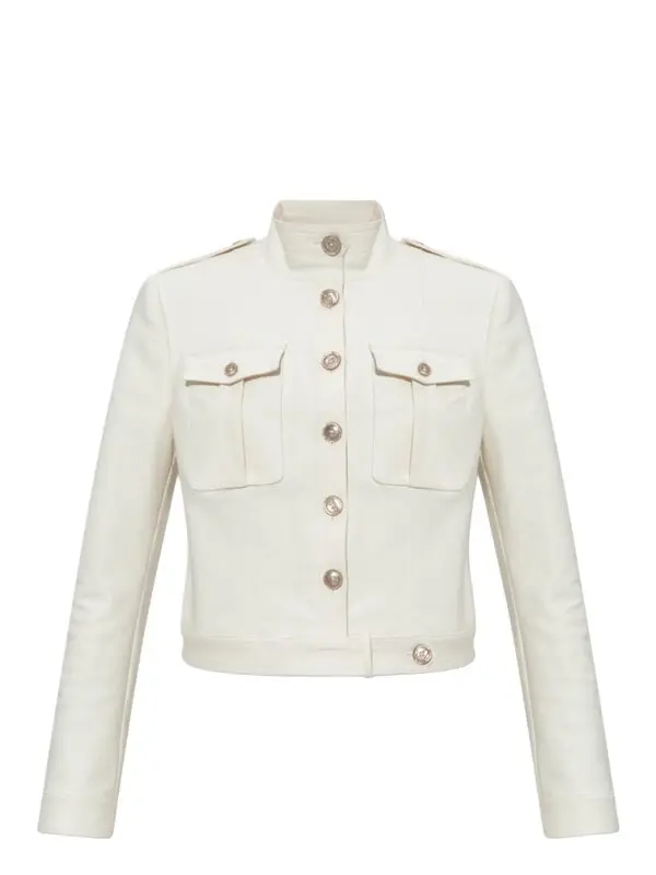 TOM FORD Cropped Jacket With Flap Pockets - Cream