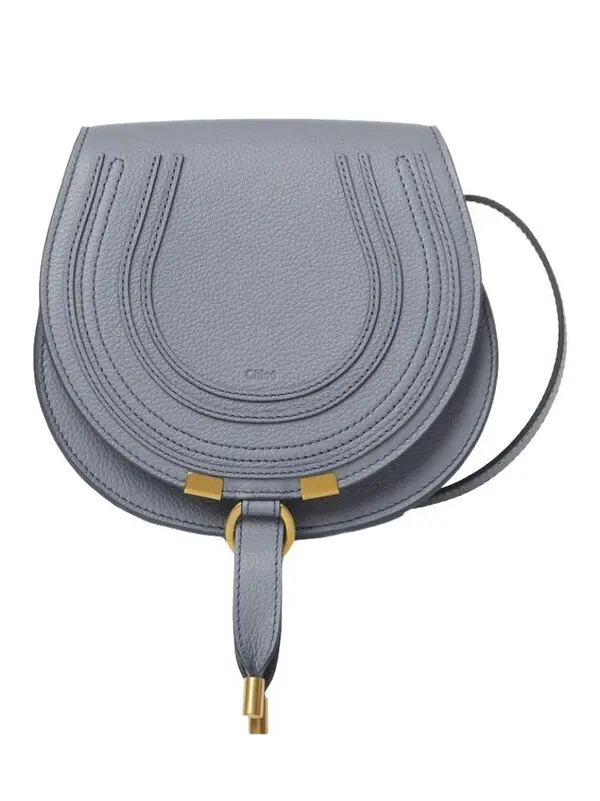 Chloé Small Marcie Leather Saddle Bag - Gray