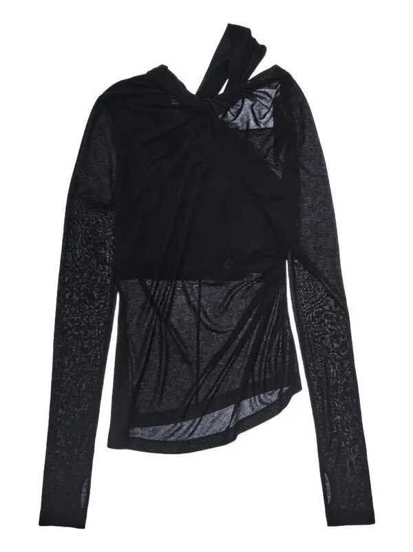 Helmut Lang Twisted Long-sleeve Top - Black