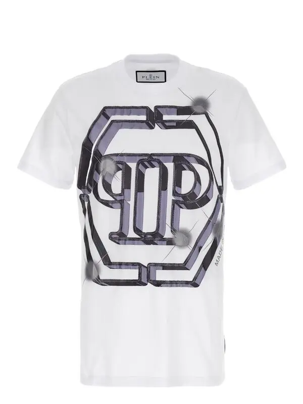 Philipp Plein T-shirt With Round Neck And Short Sleeves - White