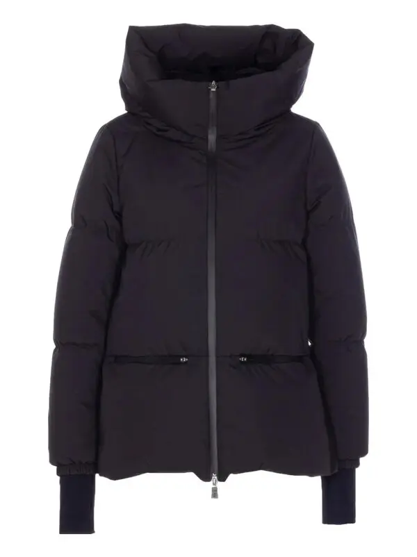 Herno Short Down Jacket With Hood - Black