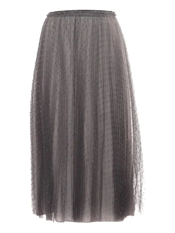 Red Valentino Dotted Tulle Skirt - Black
