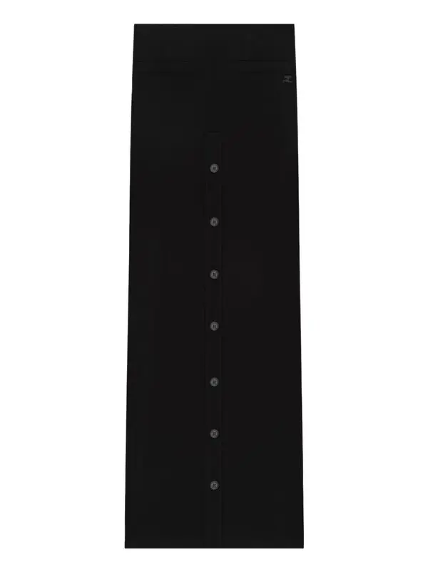 COURREGES Buttoned Long Skirt - Black