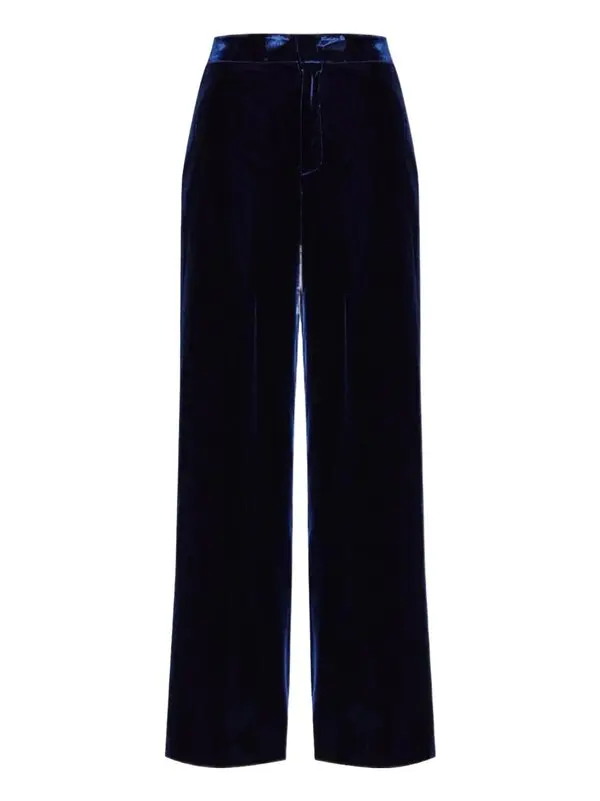Etro Wide-leg Velvet Trousers - Black