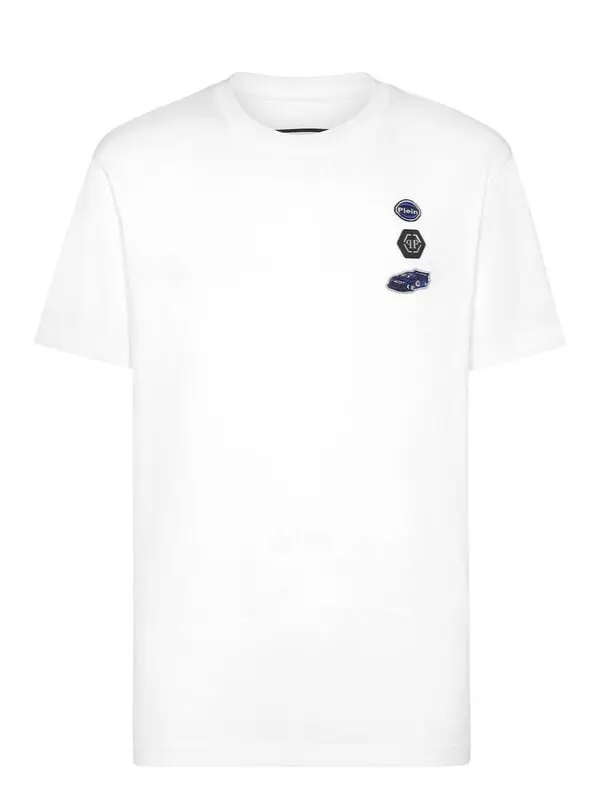 Philipp Plein Crewneck Ss Cars Racing Jersey T-shirt - White
