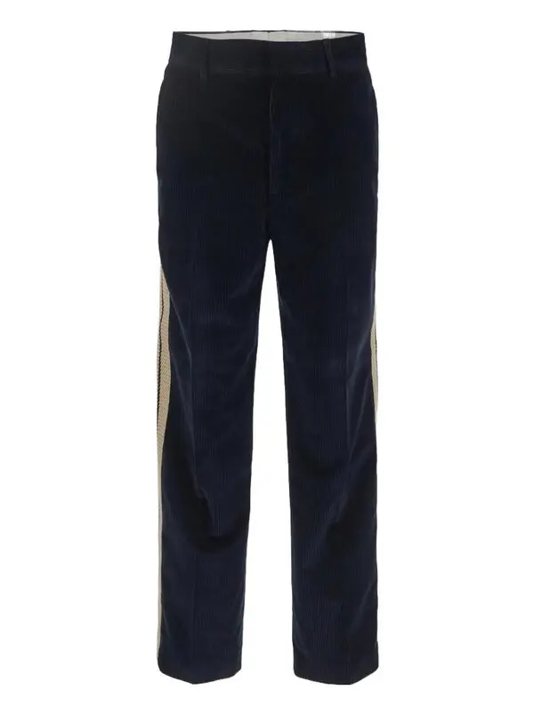 Palm Angels Side Stripe Detailed Corduroy Trousers - Black