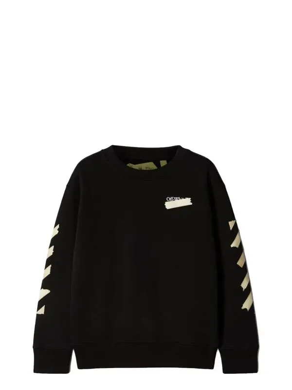 Off-White Cotton Logo Print Sweatshirt - Black