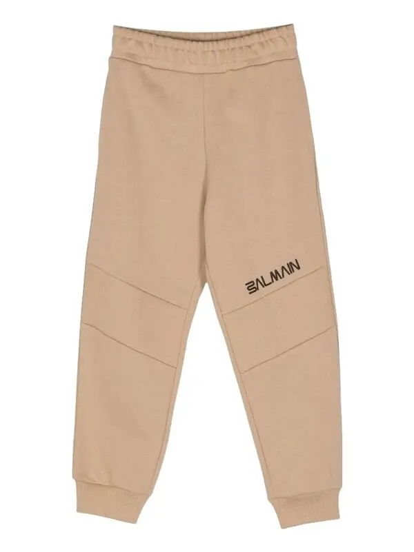 Balmain Logo-print Cotton Track Trousers - Nude