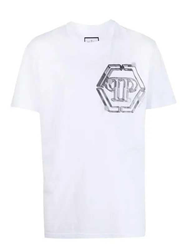 Philipp Plein T-shirt With Round Neck And Short Sleeves - White