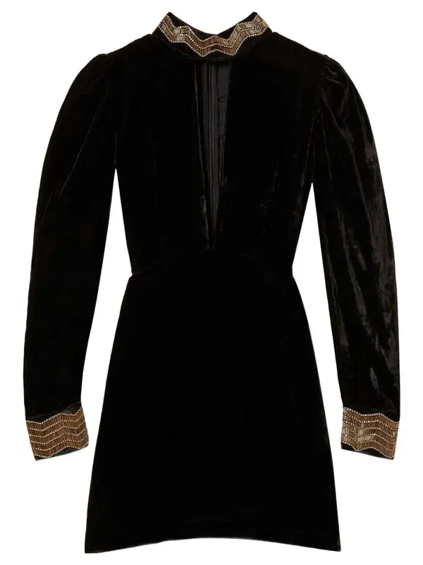 TWINSET Embroidered Mini Dress - Black