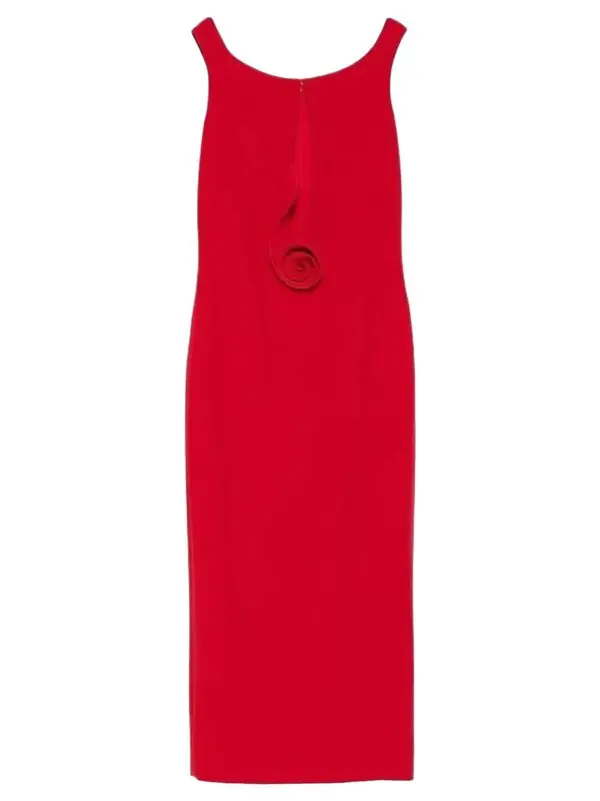 Magda Butrym Sleeveless Floral Appliqué Midi Dress - Red