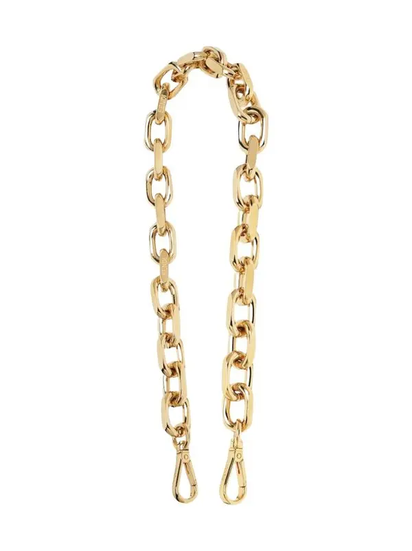 Fendi Gold-coloured Metal Shoulder Strap With Double Clip Chains - Nude