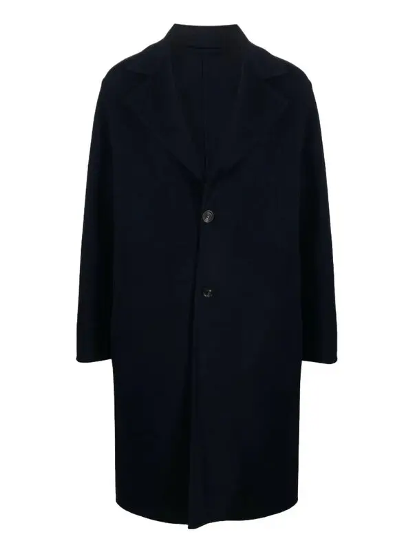 LARDINI Long Sleeve Single-breasted Coat - Black