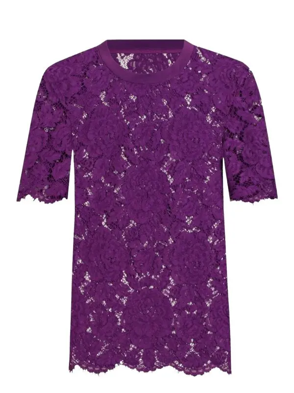 Dolce & Gabbana Lace T-shirt - Purple