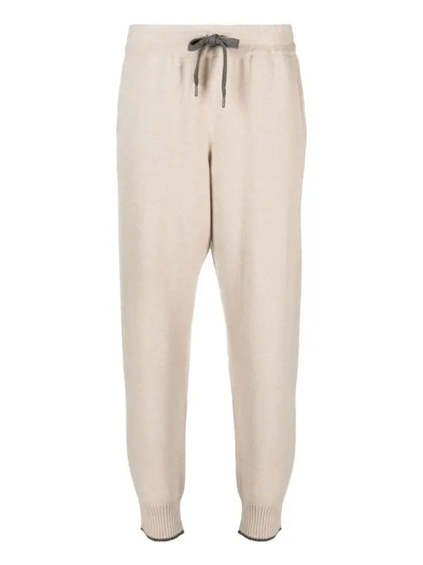 Brunello Cucinelli Knitted Drawstring Trousers - Light Brown