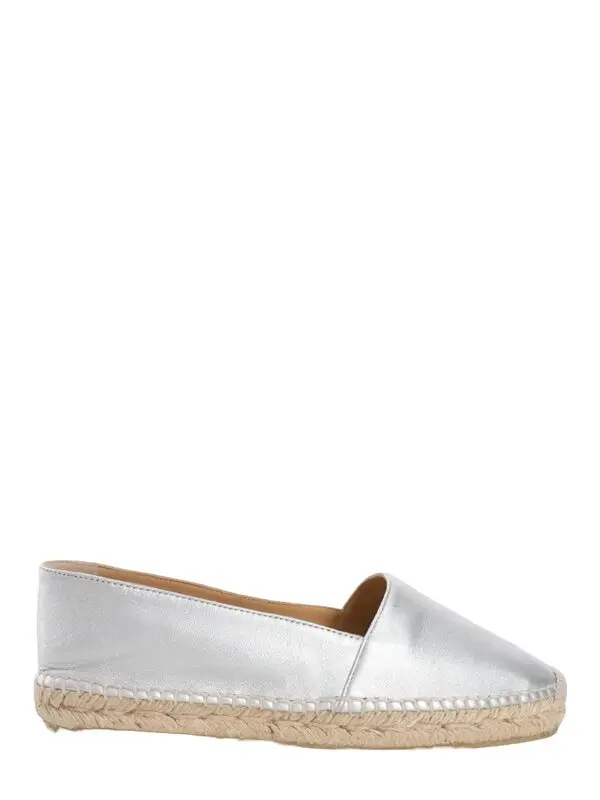 CastaÑer Round Toe Flat Espadrilles - Plata