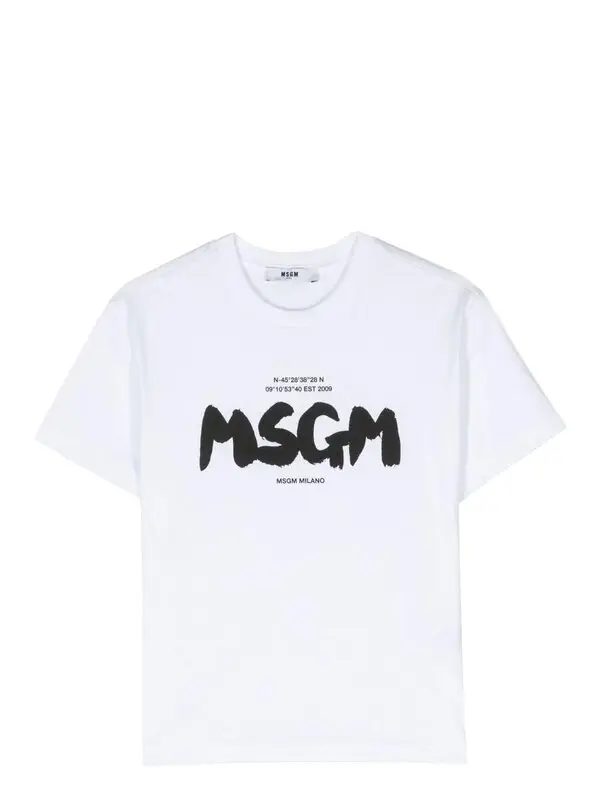 MSGM Logo-print Cotton T-shirt - White