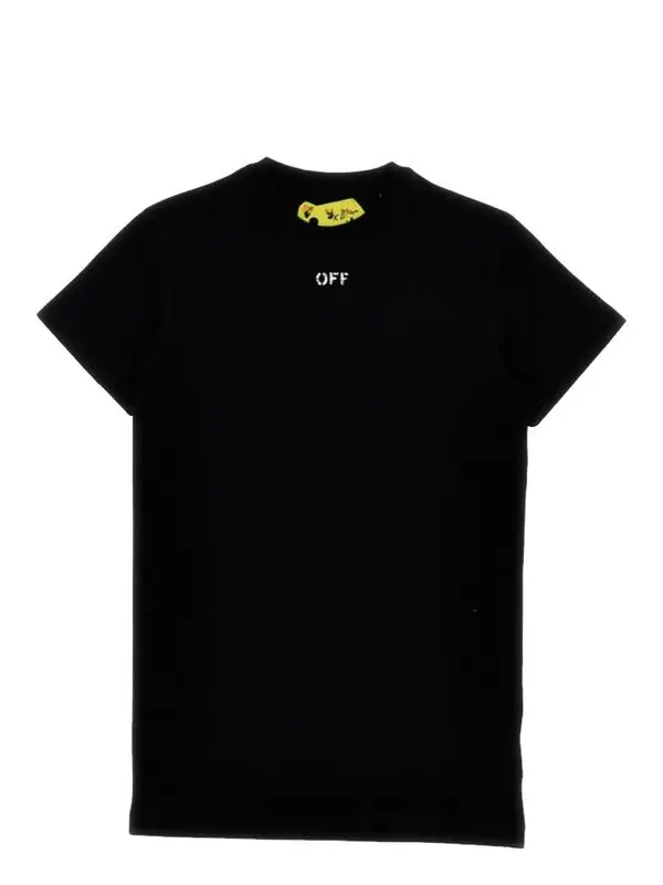 Off-White Off Stamp Cotton T-shirt Dress - Black