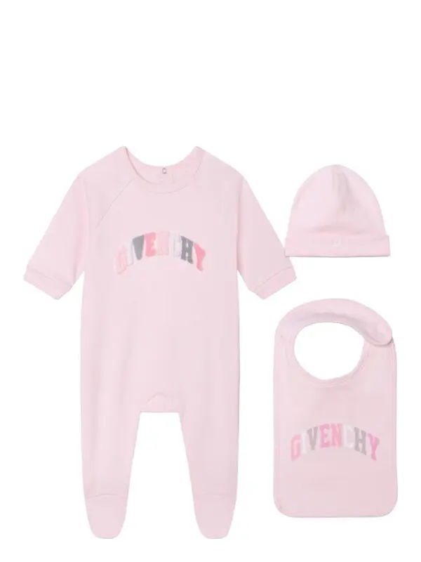 Givenchy Logo Patch Cotton Babygrow Set - Pink